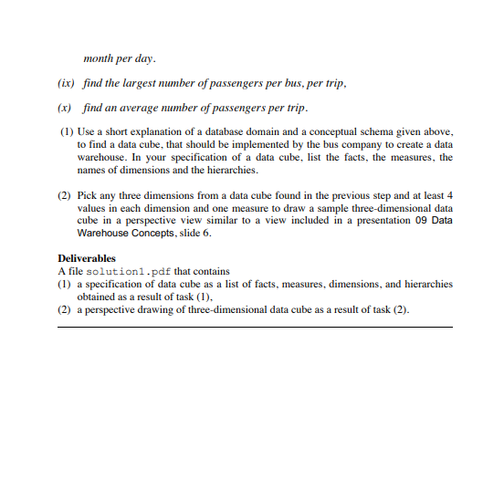 Solved Task 1 (5 marks) Intuitive design of a data cube from | Chegg.com
