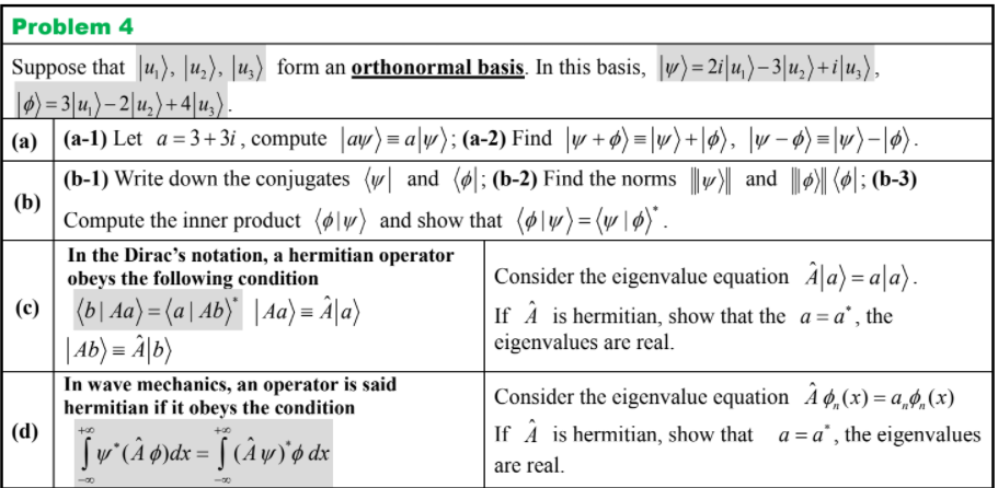 Solved Problem 4 Suppose that |u), (uz), |uz) form an | Chegg.com