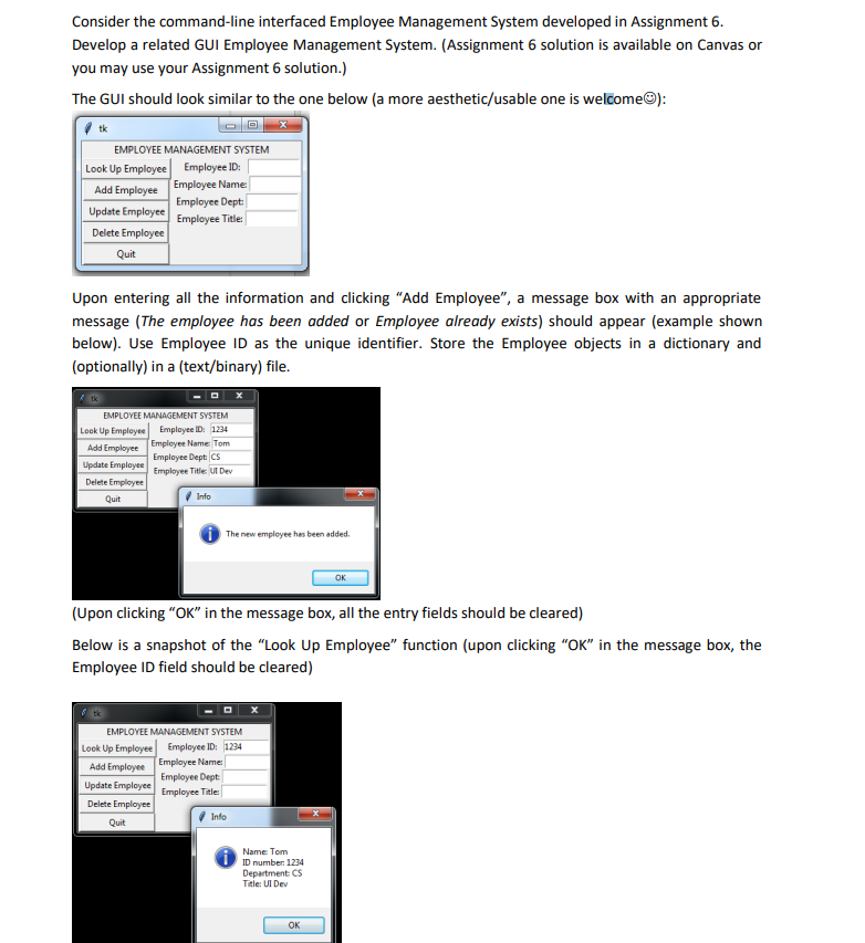 Solved In addition to this it should also have the following | Chegg.com