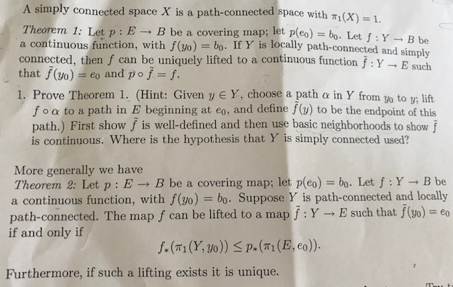 A simply connected space X is a path-connected space | Chegg.com