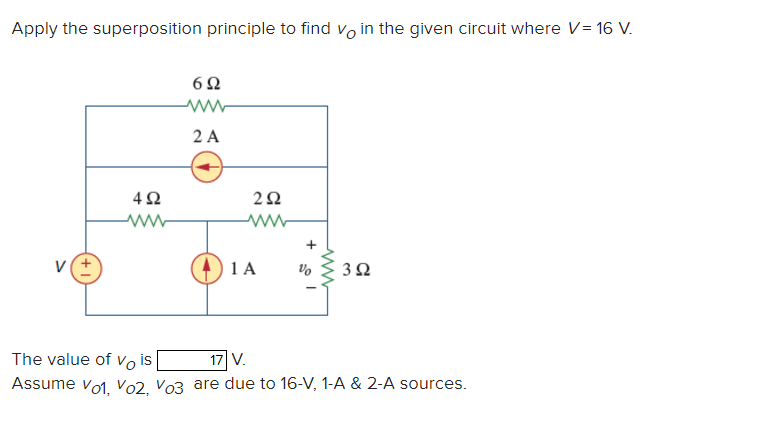 Solved Apply the superposition principle to ﻿find vO in ﻿the | Chegg.com
