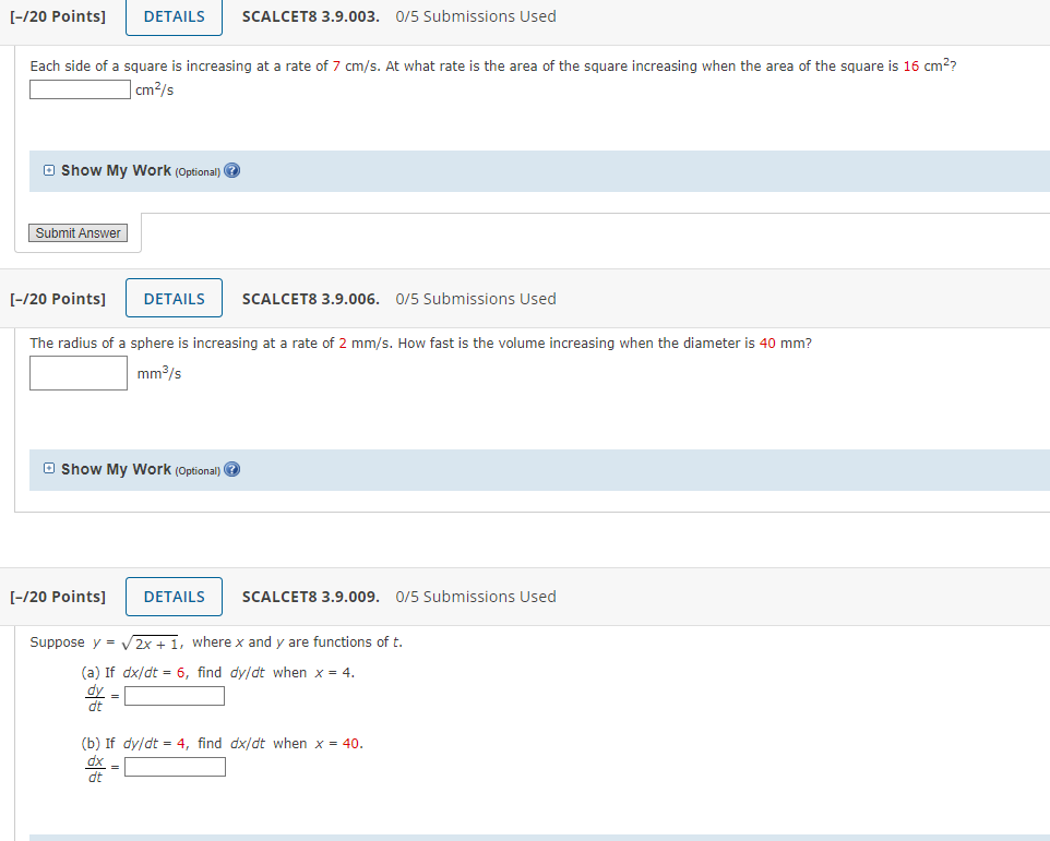 Solved Each side of a square is increasing at a rate of 7 | Chegg.com