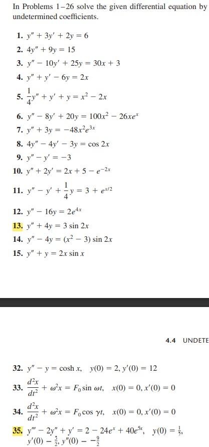 Solved In Problems 1-26 solve the given differential | Chegg.com