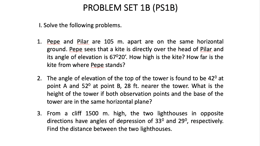 Solved PROBLEM SET 1B (PS1B) 1. Solve the following | Chegg.com