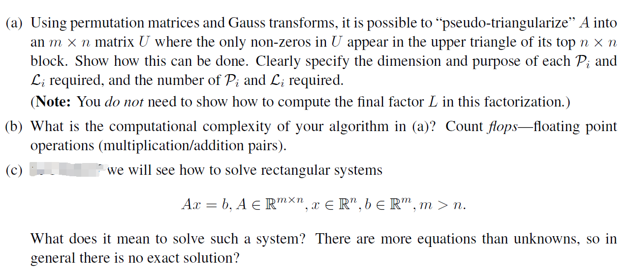Solved Consider the rectangular matrix A∈Rm×n,m>n; i.e., | Chegg.com