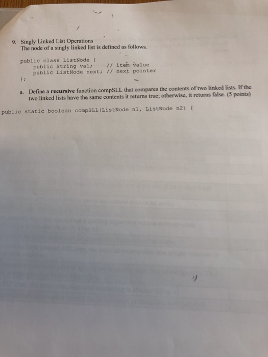 Solved 9. Singly Linked List Operations The node of a singly | Chegg.com