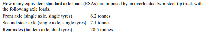 How many equivalent standard axle loads (ESAs) are | Chegg.com