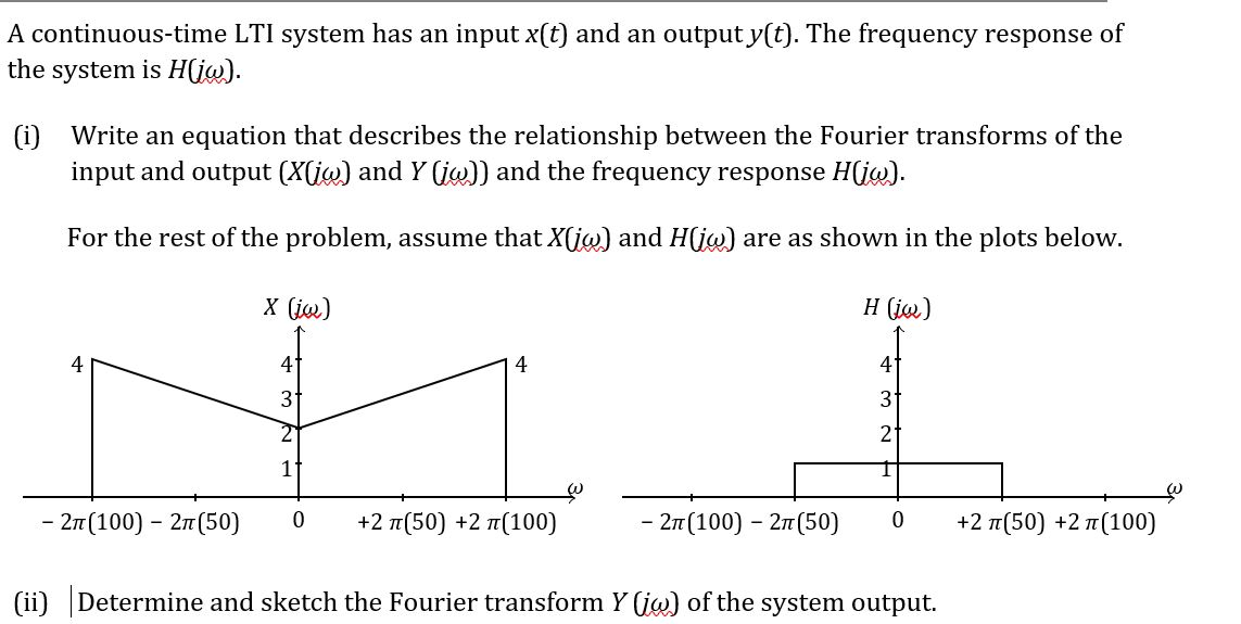 Solved A continuous-time LTI system has an input x(t) and an | Chegg.com