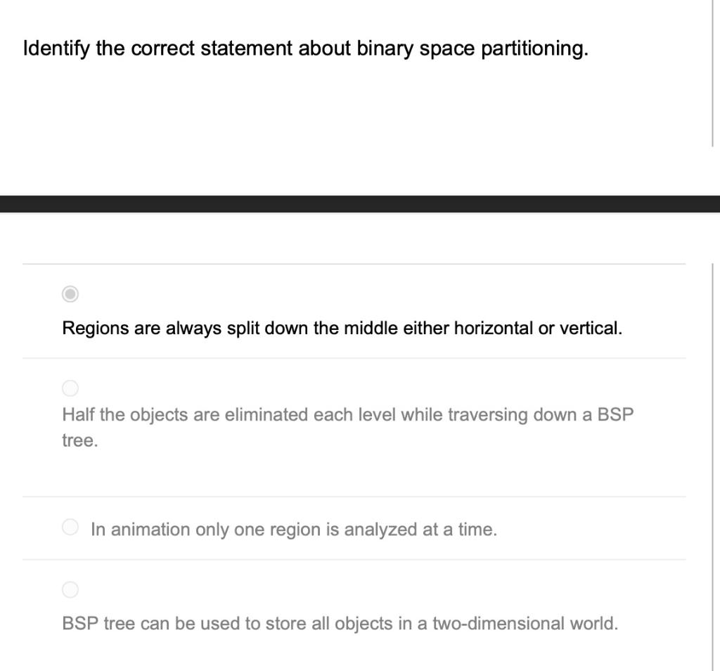 Solved Identify the correct statement about binary | Chegg.com