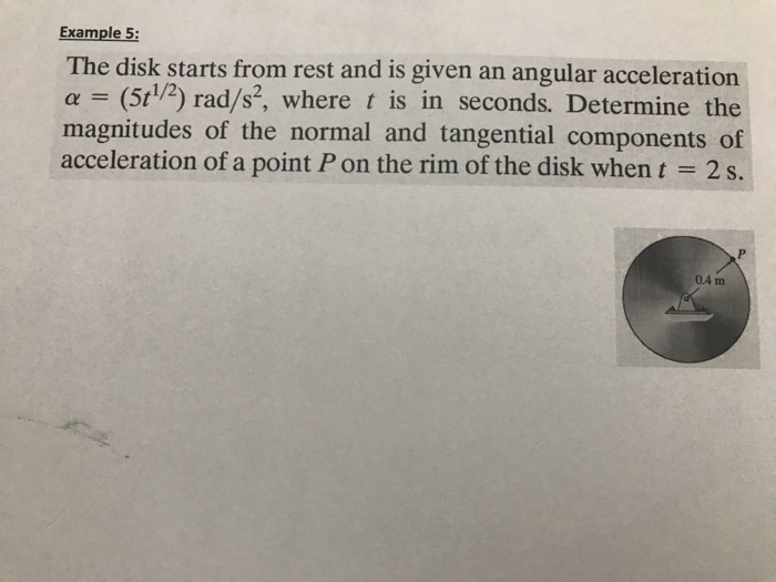 Solved Example 5 The disk starts from rest and is given an | Chegg.com