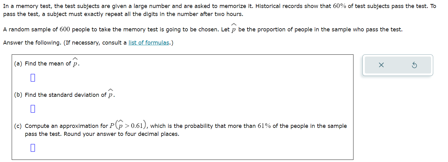 Solved In a memory test, the test subjects are given a large | Chegg.com