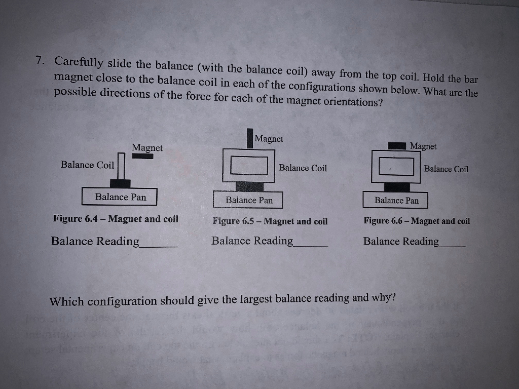Solved Carefully slide the balance (with the balance coil) | Chegg.com