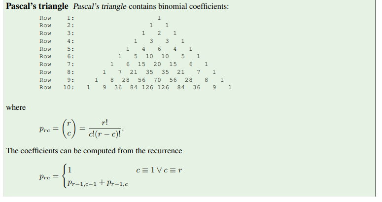 Pascal's triangle Pascal's triangle contains binomial | Chegg.com