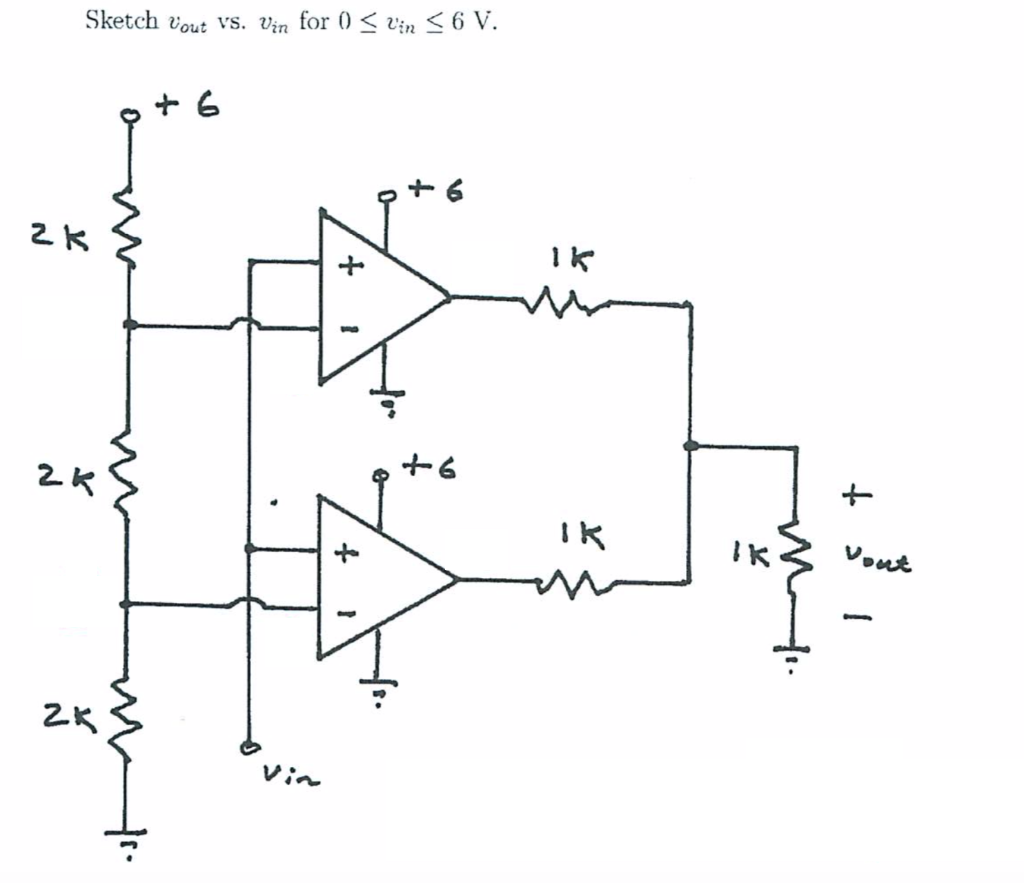 Solved Sketch vout vs. Vin for () Solved Sketch vout vs. Vin for ()
