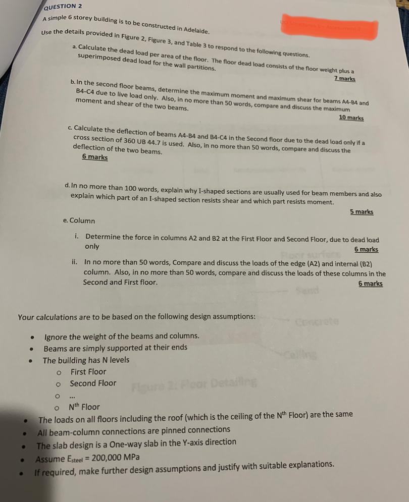 Solved QUESTION 2 A simple 6 storey building is to be | Chegg.com