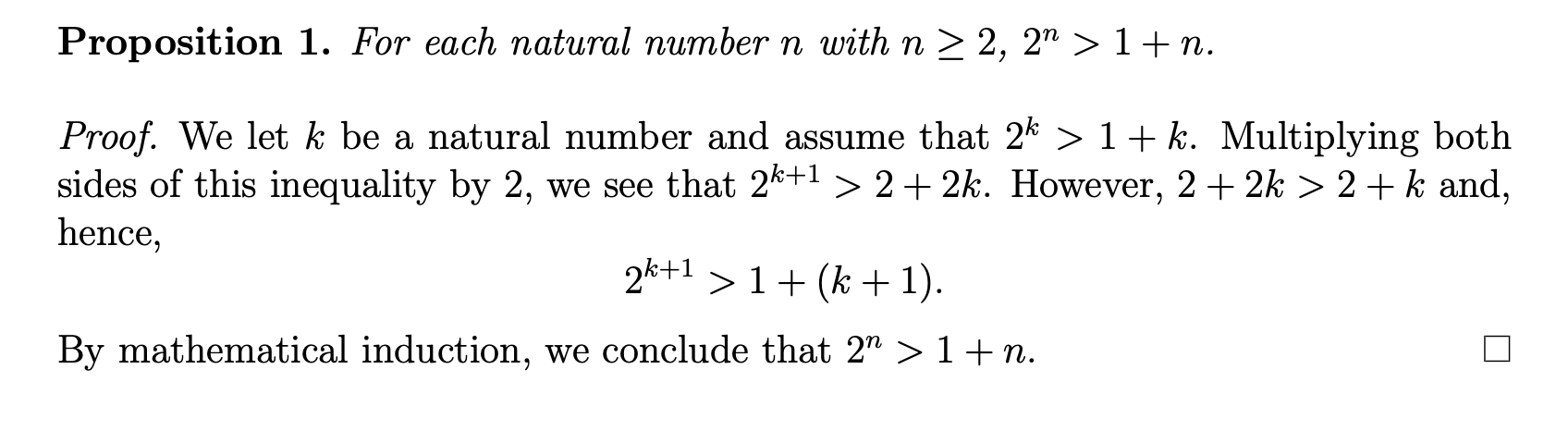 Solved Proposition 1. For each natural number n with n > 2, | Chegg.com