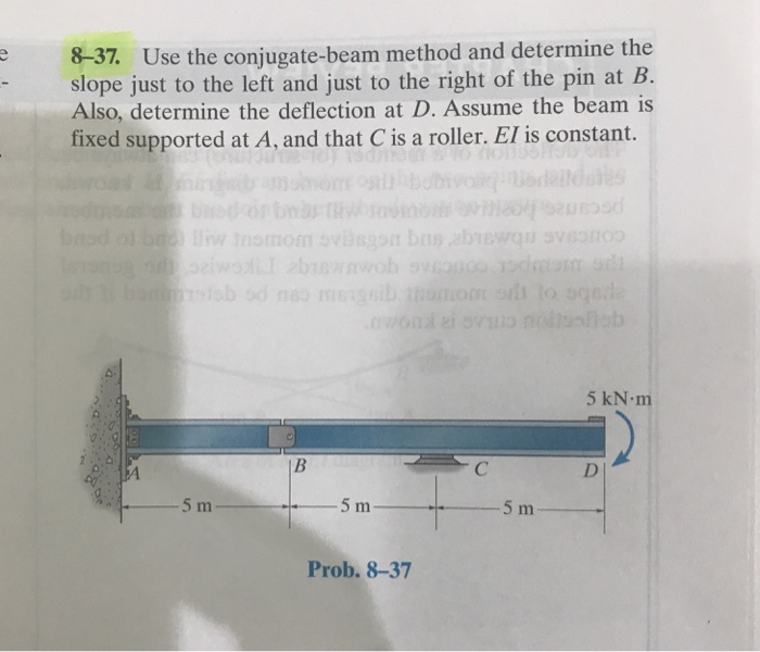 8-37. Use the conjugate-beam method and determine the | Chegg.com