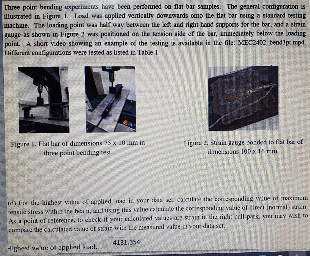 Three point bending experiments have been performed | Chegg.com