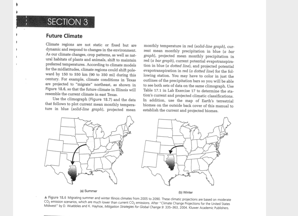 SECTION 3 Future Climate Climate regions are not | Chegg.com