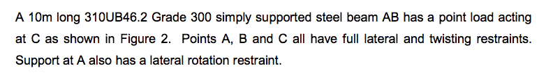 Solved A 10m long 310UB46.2 Grade 300 simply supported steel | Chegg.com