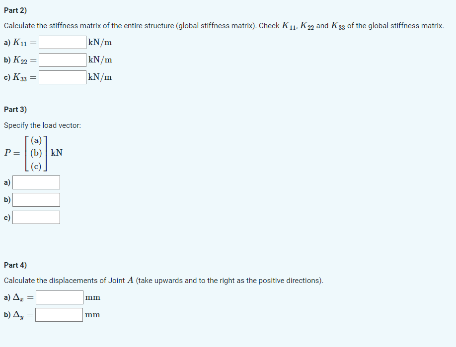 Solved Use the stiffness method to determine the horizontal | Chegg.com