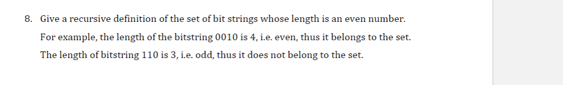Solved 8 Give A Recursive Definition Of The Set Of Bit 2966