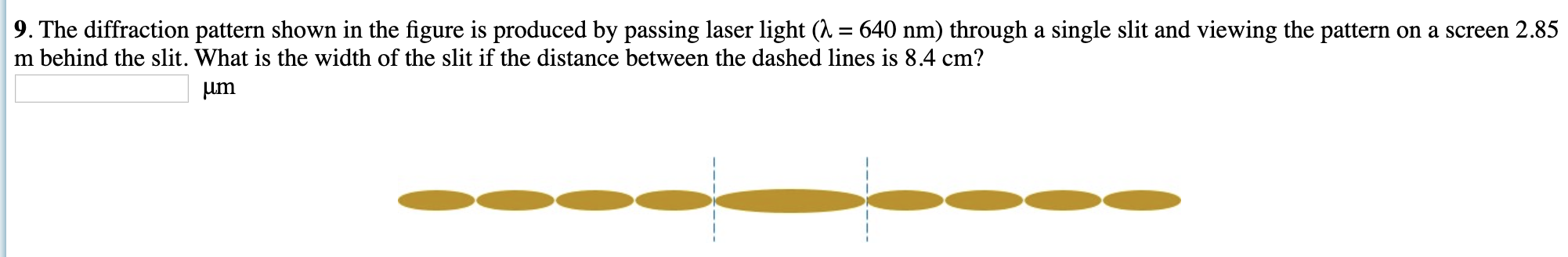 Solved | 9. The diffraction pattern shown in the figure is | Chegg.com