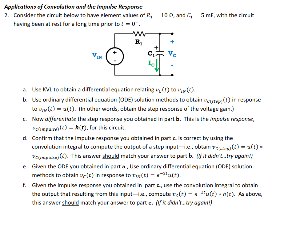 Solved Applications of Convolution and the Impulse | Chegg.com