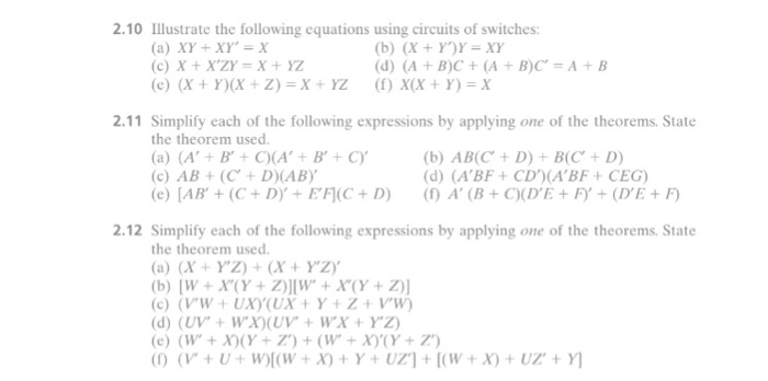 Solved 2.10 Illustrate the following equations using | Chegg.com