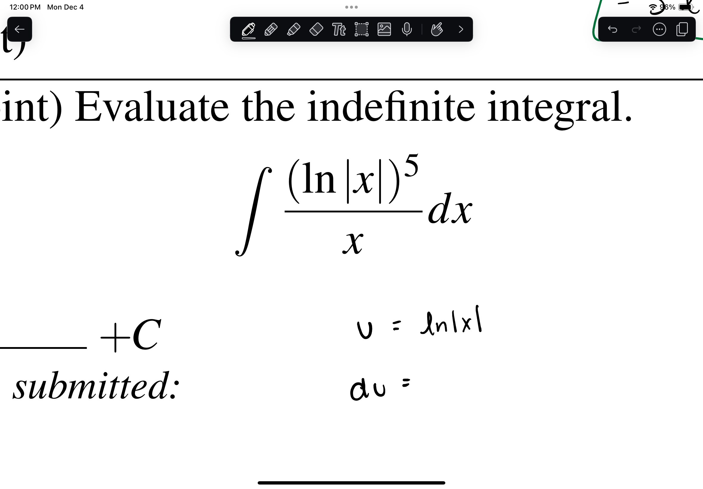 Solved int) Evaluate the indefinite integral. | Chegg.com