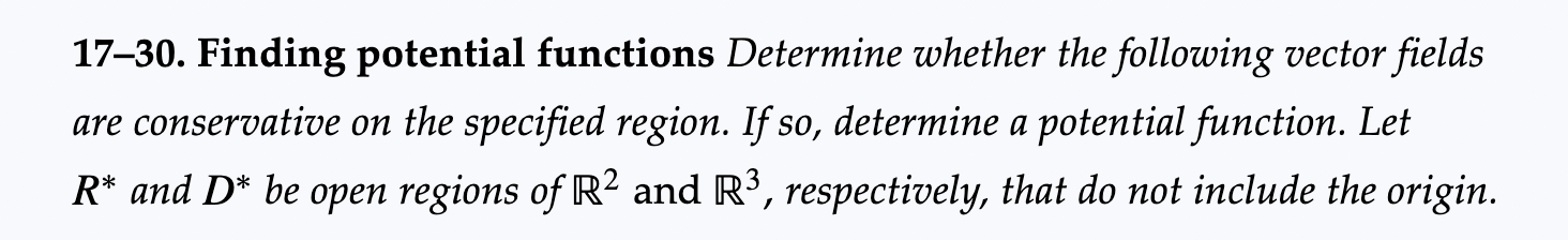 Solved 17-30. Finding potential functions Determine whether | Chegg.com