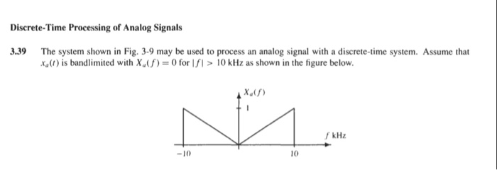 Solved Discrete-Time Processing of Analog Signals The system | Chegg.com
