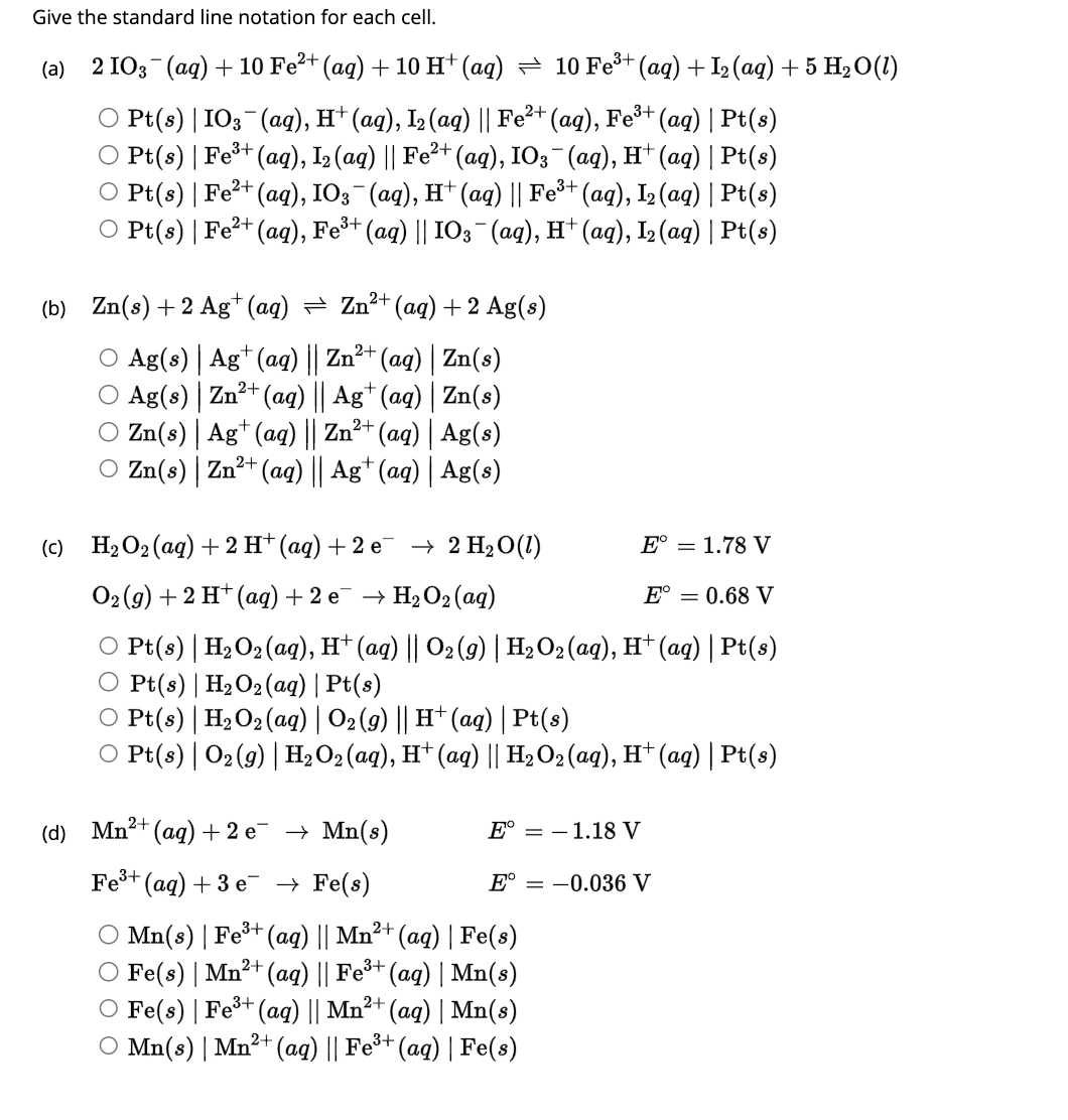 Solved Give the standard line notation for each | Chegg.com