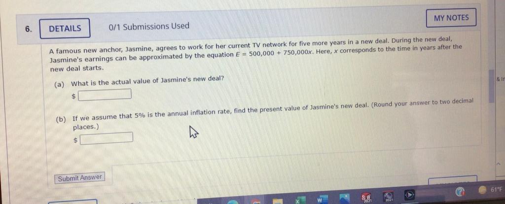 Solved MY NOTES 6. DETAILS 0/1 Submissions Used A famous new | Chegg.com