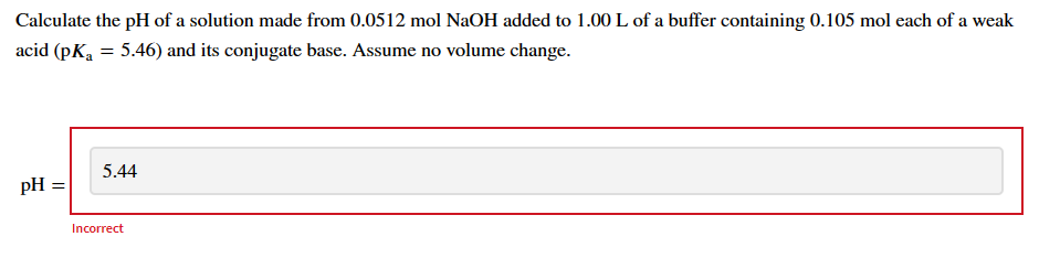 Solved Calculate the pH of a solution made from 0.0512 | Chegg.com