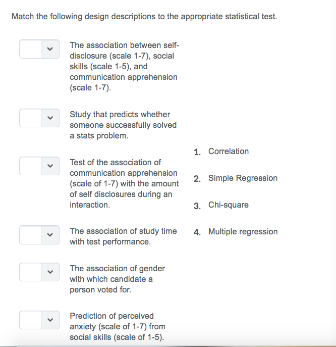 Solved Match the following design descriptions to the | Chegg.com