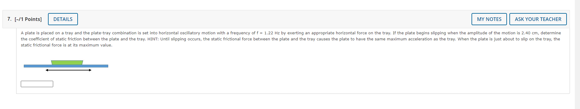 Solved 7. [-/1 Points] DETAILS MY NOTES ASK YOUR TEACHER A | Chegg.com