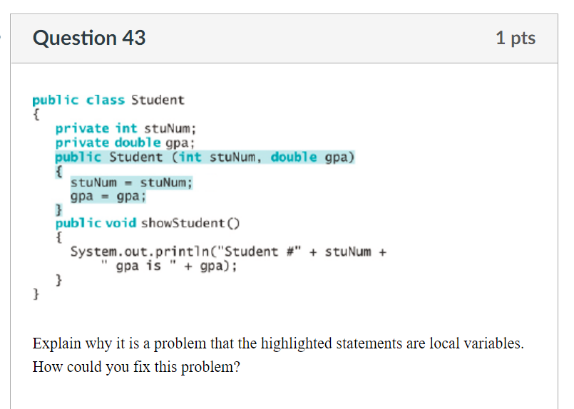 Solved Explain why the highlighted statements will result in | Chegg.com
