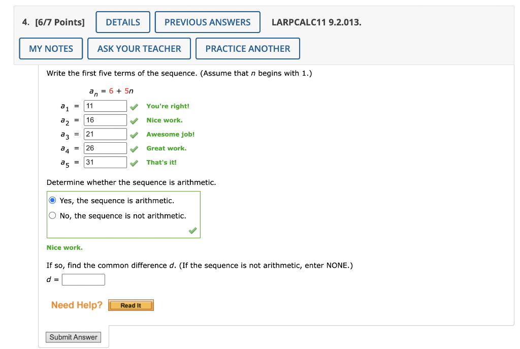 Solved Determine Whether The Sequence Is Arithmetic