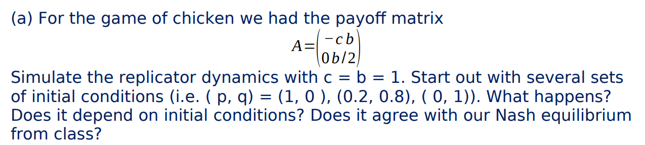 Write a python program to solve the replicator | Chegg.com