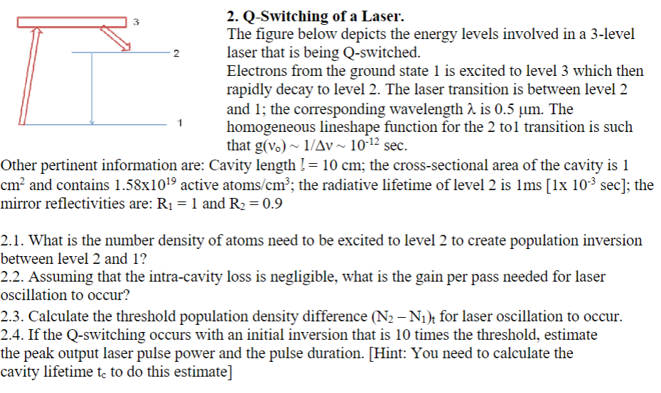 Solved The figure below depicts the energy levels involved | Chegg.com