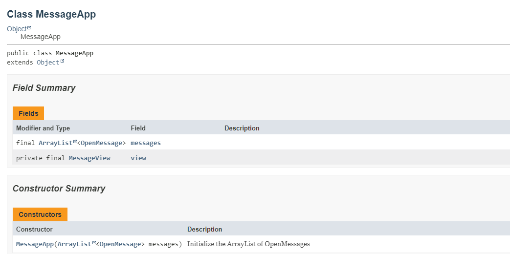 Solved Class MessageApp Object MessageApp public class | Chegg.com