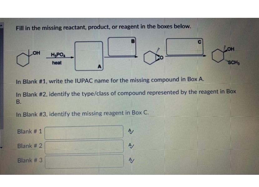 Solved Fill in the missing reactant, product, or reagent in | Chegg.com