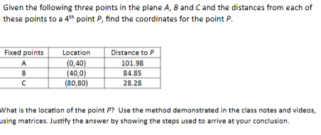 Solved Given the following three points in the plane \( ﻿A, | Chegg.com