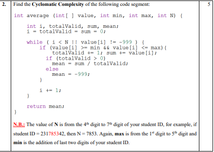 Solved 2. 5 Find the Cyclomatic Complexity of the following | Chegg.com