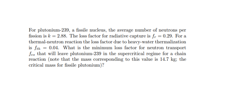 For plutonium-239, a fissile nucleus, the average | Chegg.com