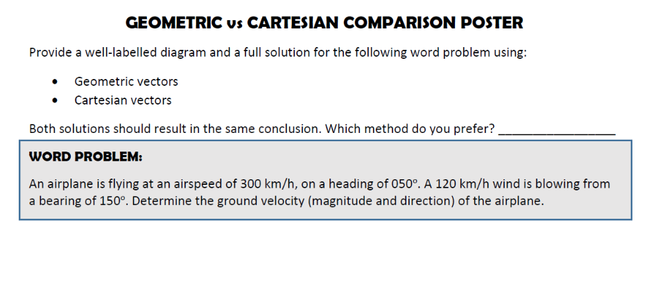 Solved GEOMETRIC Us CARTESIAN COMPARISON POSTER Provide a | Chegg.com