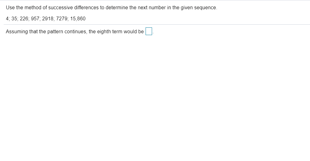 Solved Use the method of successive differences to determine | Chegg.com