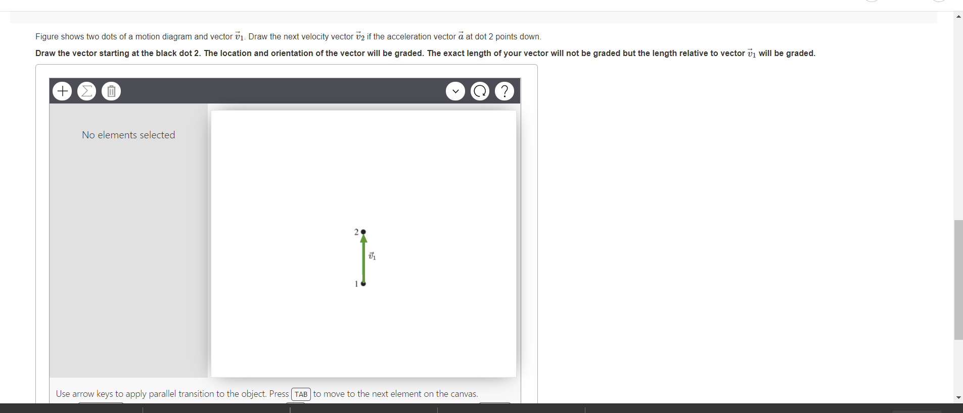 Solved Figure shows two dots of a motion diagram and vector | Chegg.com