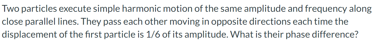 Solved Two particles execute simple harmonic motion of the | Chegg.com